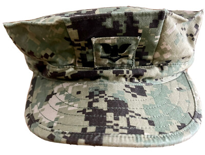 US NAVY PO3 PETTY OFFICER 3RD CLASS GREEN CAMO 8 POINT WORKING UTILITY ...