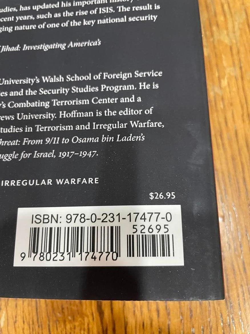 Inside Terrorism ISBN 978-0-231-17477-0 by Bruce Hoffman - 3rd Edition | eBay