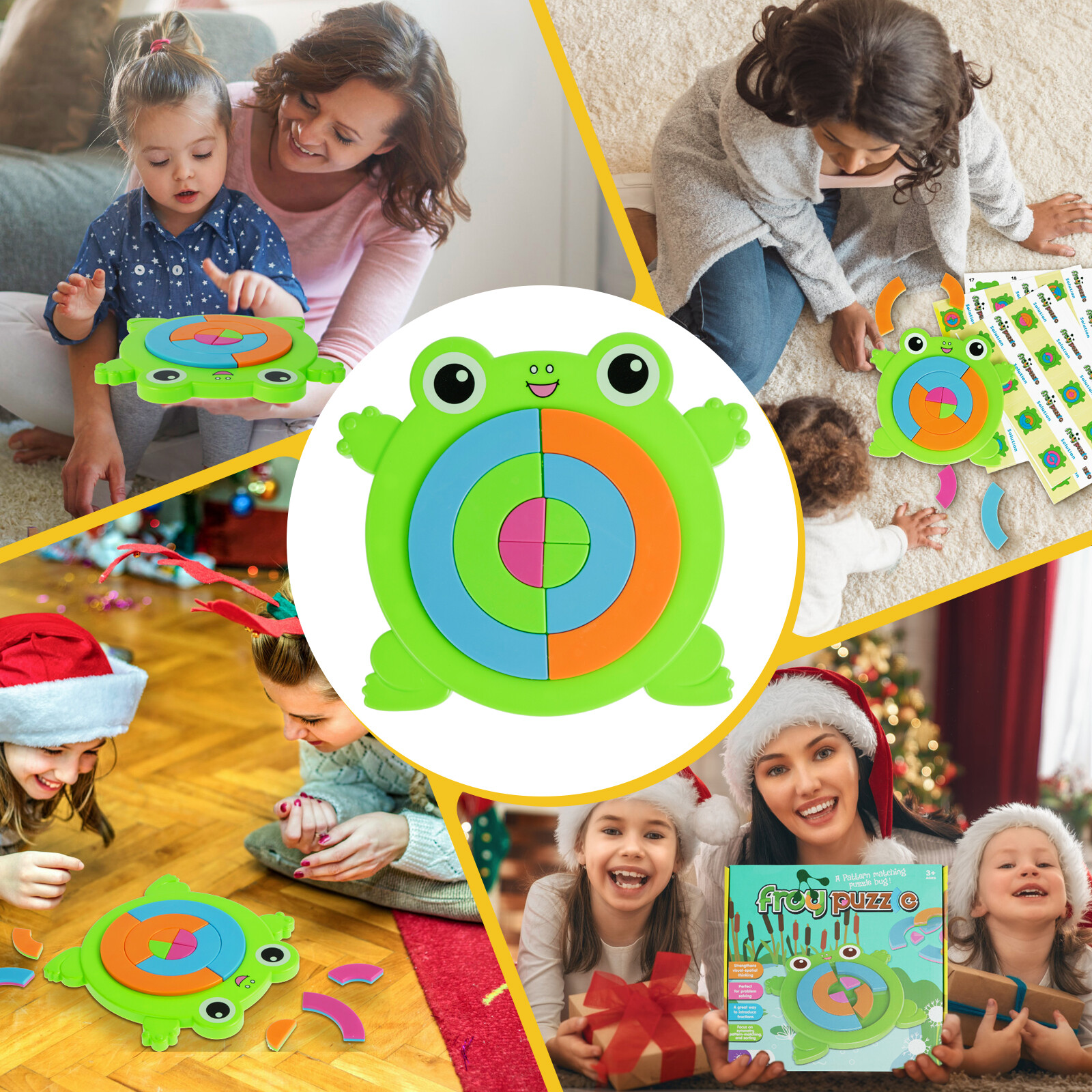 18Pcs Montessori Puzzle Toys for Kids Cute Colorful Frog Jigsaw Shape ...