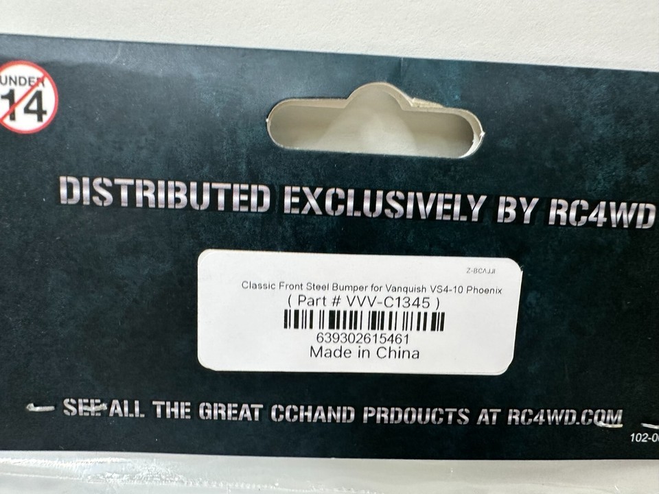 RC4WD CCHand Classic Front Steel Bumper for Vanquish VS4-10 Phoenix ...