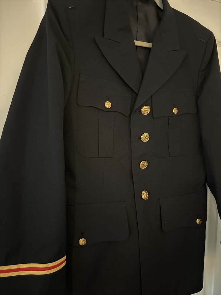 ARMY Engineer Officer ASU Dress Blue Jacket 38 Reg Essayons Buttons | eBay