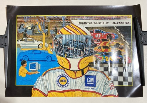 GM Assembly Line~UAW Poster~1996 Sam Bass~Never Displayed | eBay