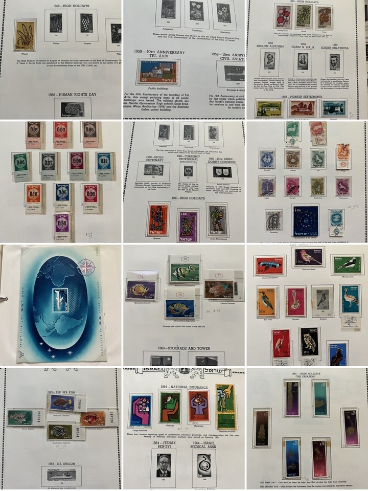 LOADED ISRAEL STAMP ALBUM MINT USED SETS, SHORT SETS OVPTS see video ...
