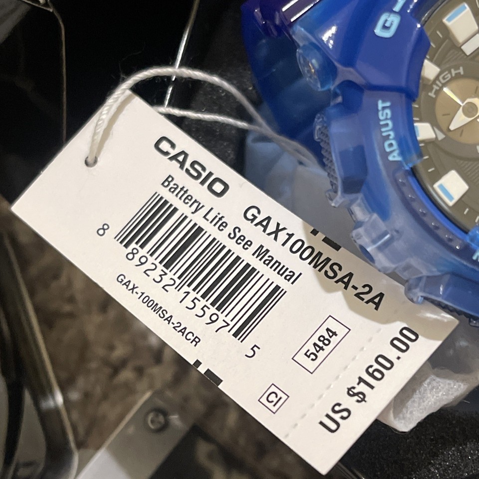 Casio G-Shock GAX-100MSA-2ACR (5484) Blue Analog/Digital Men's Watch ...