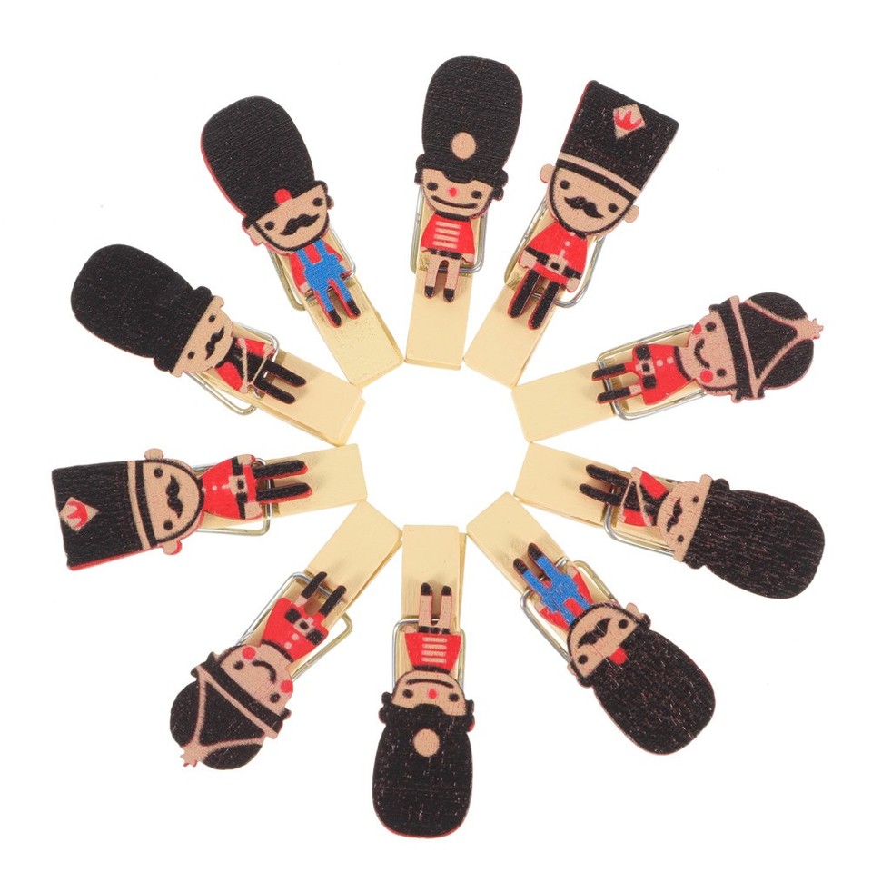 10 Pcs Wood Clothes Pin Clips Small Photo Clips String for Birthday ...