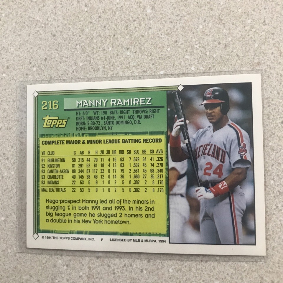 1994 Topps #216 Future Stars Manny Ramirez Cleveland Indians | eBay