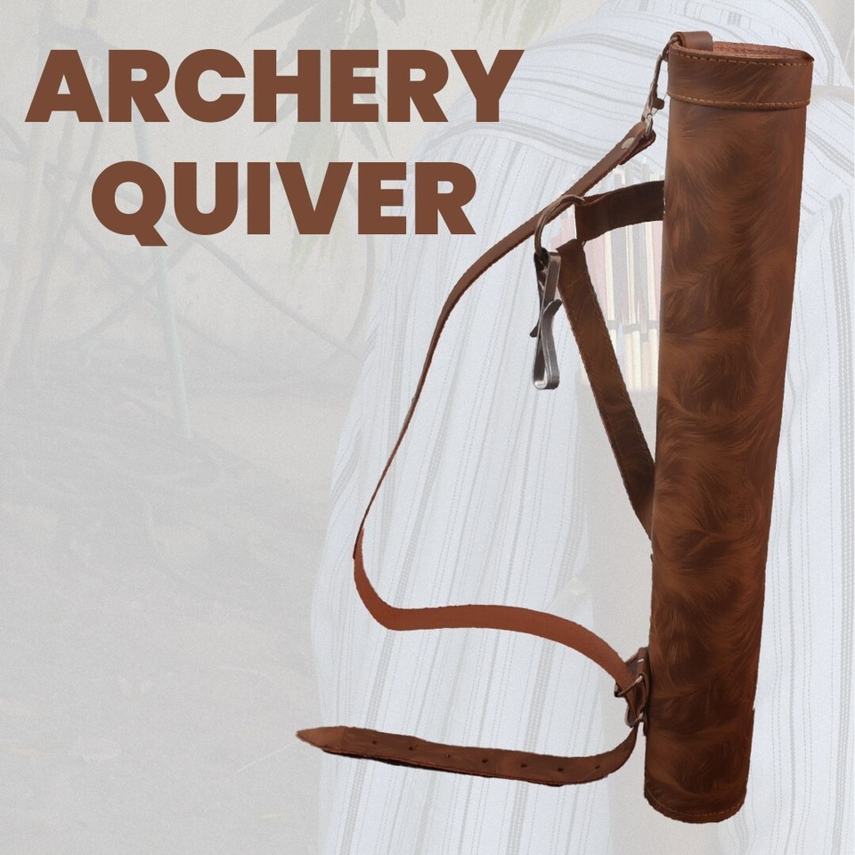 Back Arrow Quiver Genuine Cow Leather Arrow Holder Traditional Handmade ...