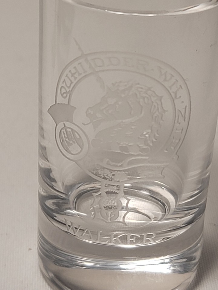 Vtg Scotland Collins Crystal Shot Glass Clan "Walker" Boxed | eBay