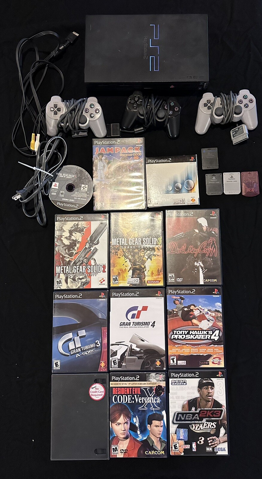 Original PlayStation 2 Console lot PS2 Fat 10 Games Lot Tested ...