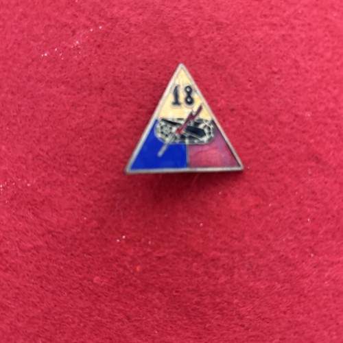 WW2 US ARMY 18TH ARMORED DIVISION UNIT DUI CREST INSIGNIA PIN'S BADG ...