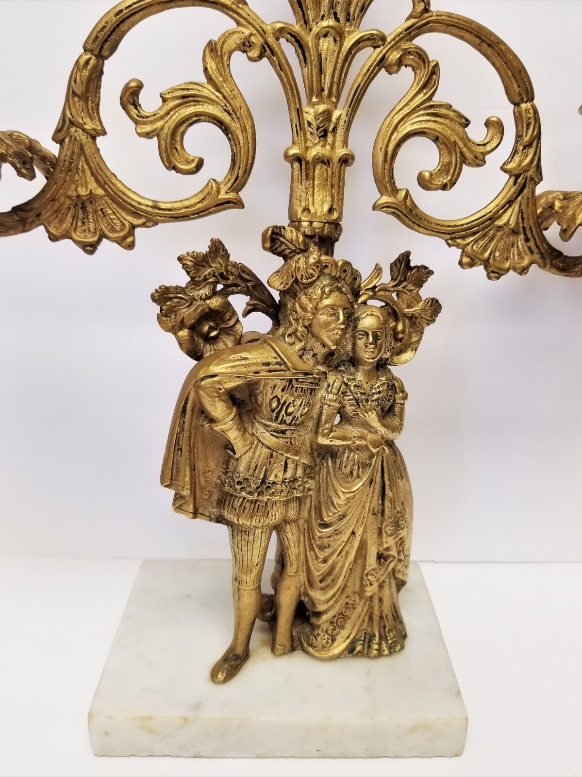 Antique Ornate Figural Gold Girandole Candelabra Renaissance Design ...