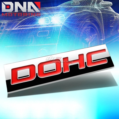 ALUMINUM STICK ON 3D POLISHED RED LETTERS DOHC DECAL EMBLEM TRIM BADGE ...