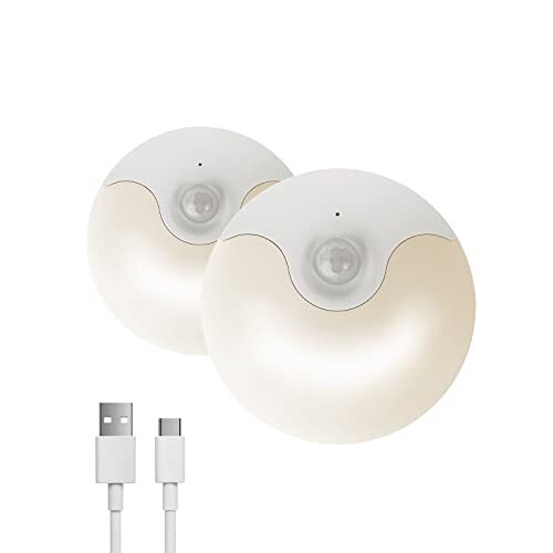 Rechargeable Night Light Mini Motion Sensor LED Night Light Dusk to ...