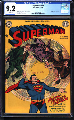 Superman #59 (1949) CGC 9.2 -- White pages; Wayne Boring people juggling cover | eBay