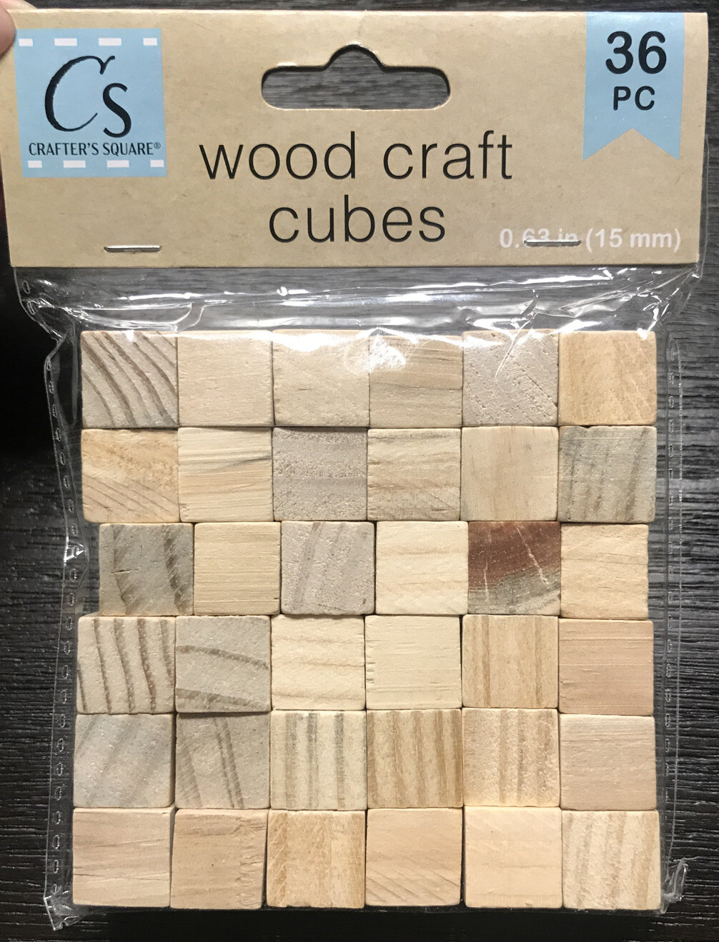 36 Natural Wood Cube Blocks Unfinished Wooden Craft Cubes Crafter's ...