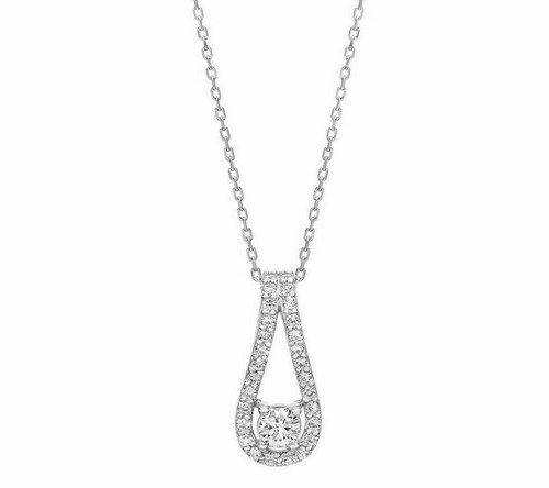 1.4Ct Round Brilliant Lab Created Diamond Teardrop Pendant 14k White ...