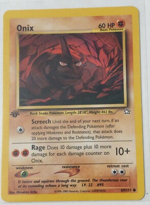 Pokemon TCG Neo-Genesis 1st edition Onix pokemon card | eBay