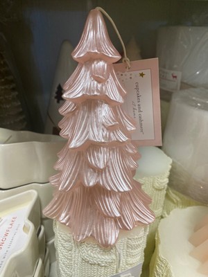 New CUPCAKES and CASHMERE PINK Christmas TREE Candle PEARL PINK | eBay