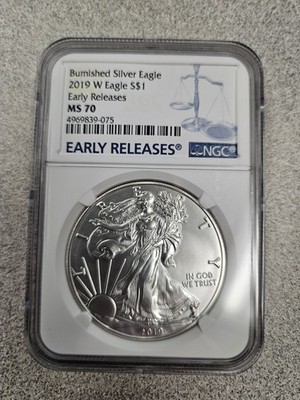 2019-W Burnished Silver Eagle Coin MS70 NGC Early Releases | eBay