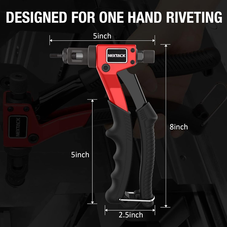 Rivet Gun Kit Tool Rivnut Thread Nut Setting Drill Bit Metric SAE Hand ...