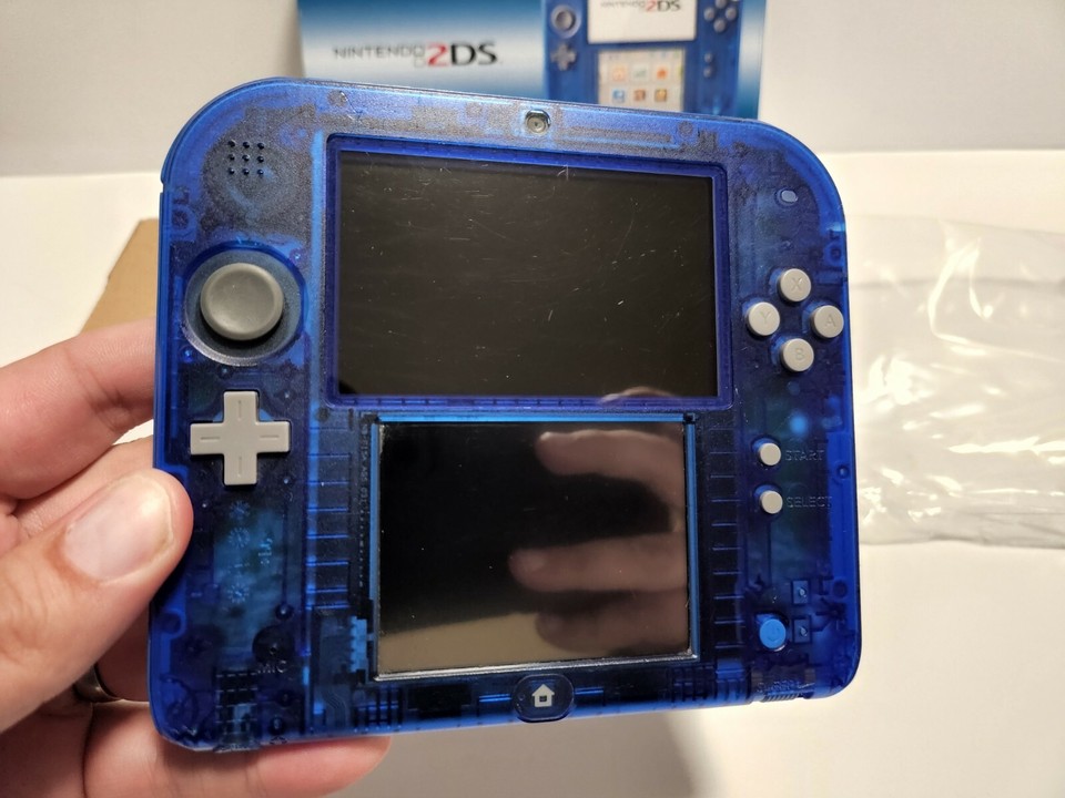 Nintendo 2DS Crystal Blue Handheld Console Bundle with Original Box ...