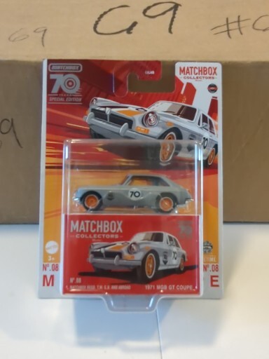 Matchbox Gray 1971 MGB GT Coupe 2023 70 Years Special Edition ...
