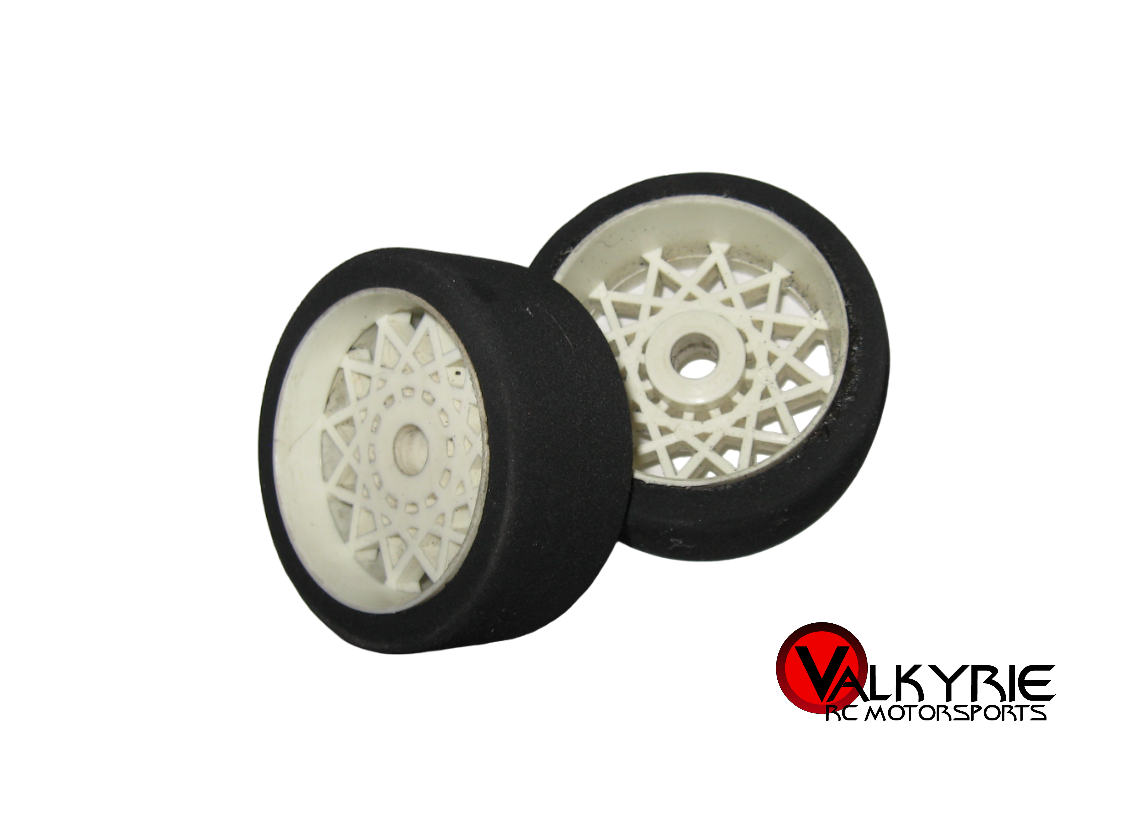 RC Vintage Associated RC10L Front FOam Tires Snowflake Wheels White (2 ...