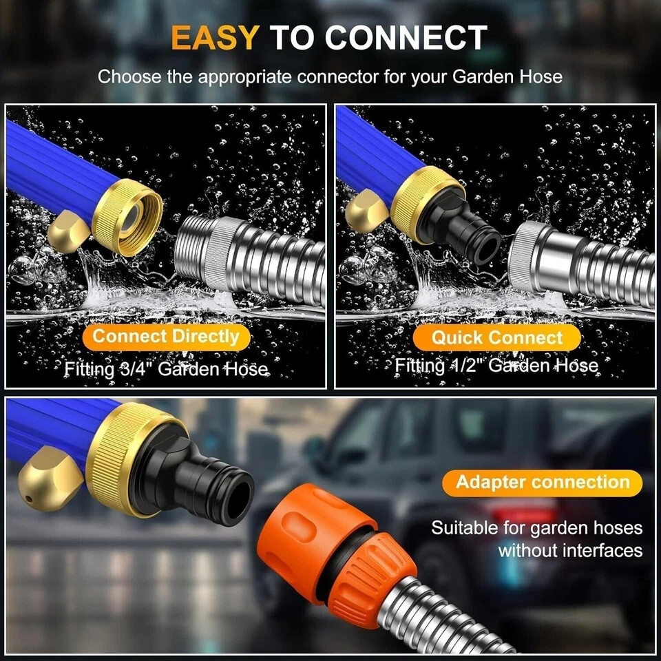 High Pressure Power Washer Water Spray Gun Hose Attachment Jet Sono ...