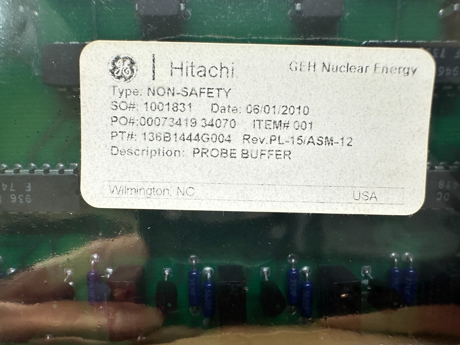 NEW GE 136B1444G004 REV PL-15/ASM-12 HITACHI QA3 PROBE BUFFER ID ...