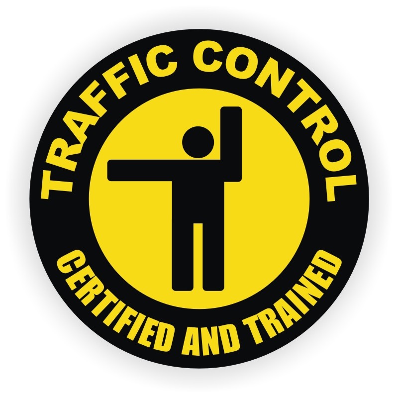 (10) TRAFFIC CONTROL Trained Flagger Hard Hat Stickers Safety Helmet ...