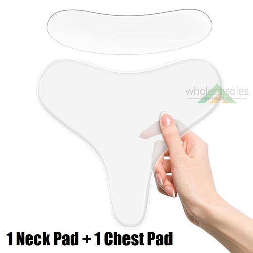 4× Reusable Anti Wrinkle Chest and Neck Silicone Pad Transparent Anti ...