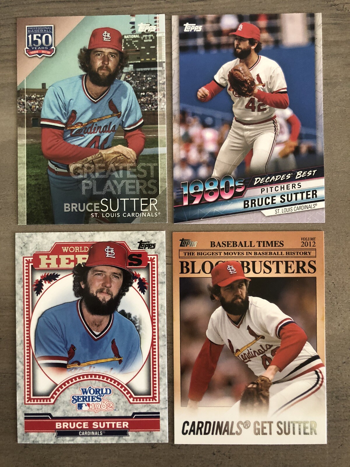 Bruce Sutter 4 Card Lot. Assorted Legacy & Insert Cards. St. Louis ...