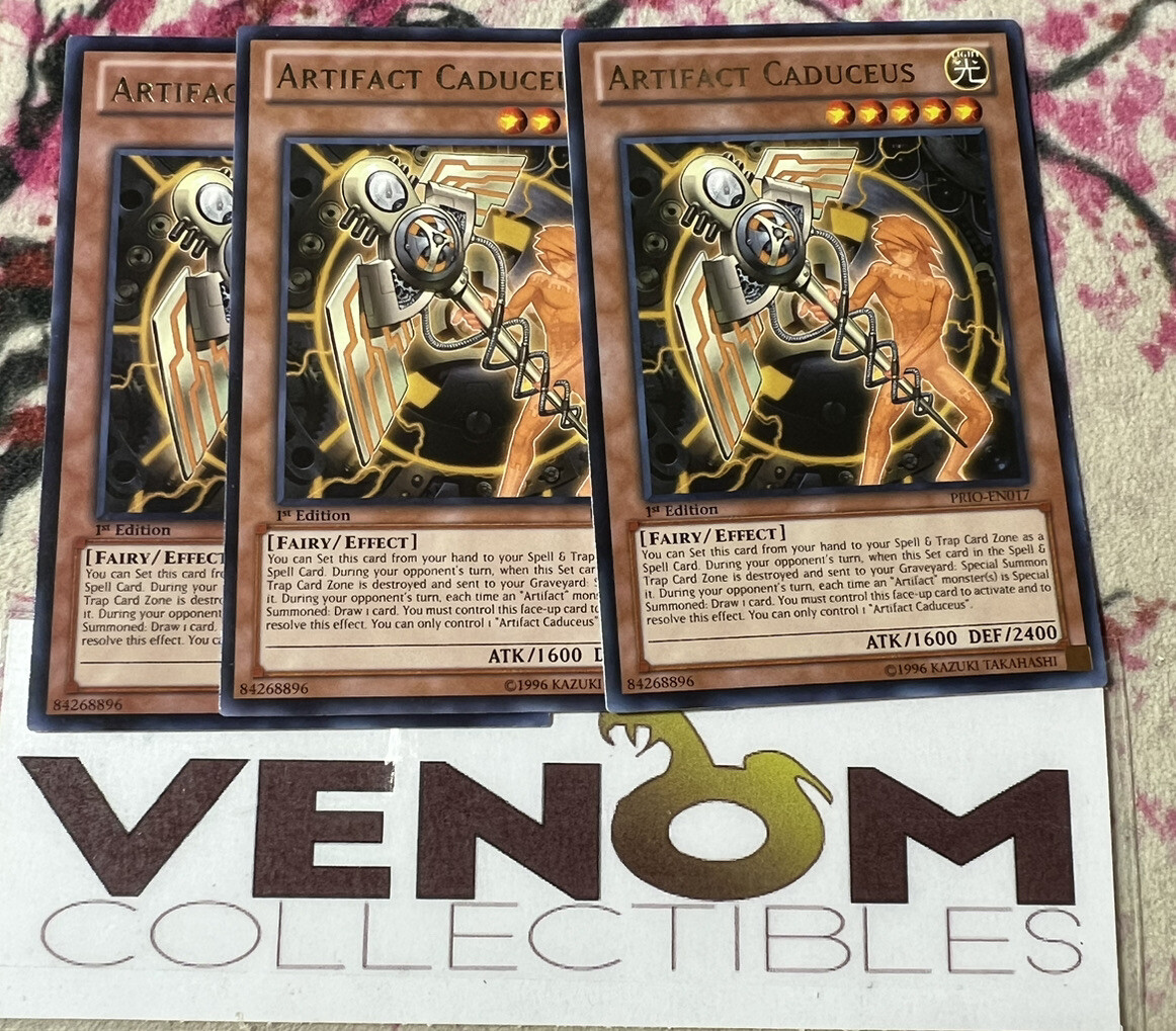 3x (M/NM) - Artifact Caduceus - PRIO-EN017 - Rare - 1st Edition YuGiOh ...