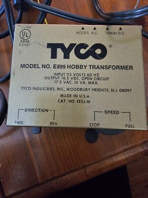 Vintage Tyco HO Scale Model E899 Transformer Railroad Train Power Pack ...