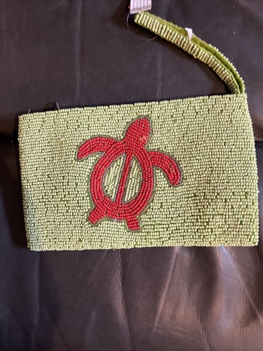 Sea Turtle Beaded Clutch - Purse - Light Green | eBay