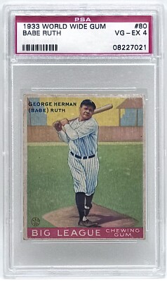 1933 World Wide Gum #80 Babe Ruth PSA 4 VG-EX | eBay