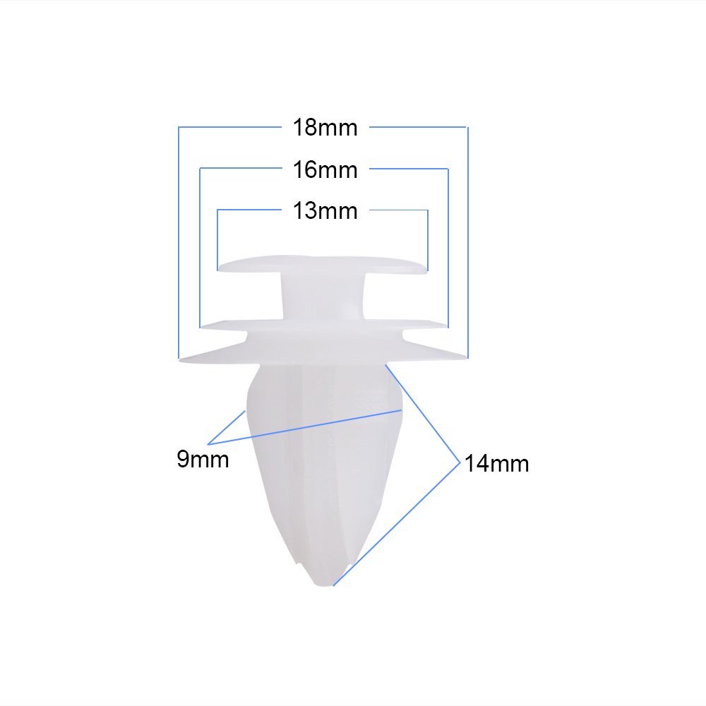 100Pcs Plastic Clip Trim Car Auto Push Pin Rivet Bumper Fastener Panel ...