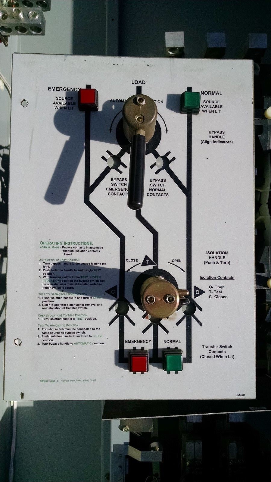 ASCO 7000 Series Automatic Transfer & Bypass - Isolation Switch 600 Amp ...