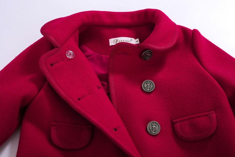 Girls Birthday Party Warm Dress Coat Red Winter Parka For Children ...