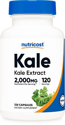 Nutricost Kale Extract (2000 mg Equivalent) 120 Capsules - Vegan Kale ...