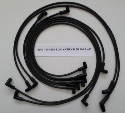Big Block CHRYSLER 400-440 1973-1978 BLACK Spiral Core Spark Plug Wires ...