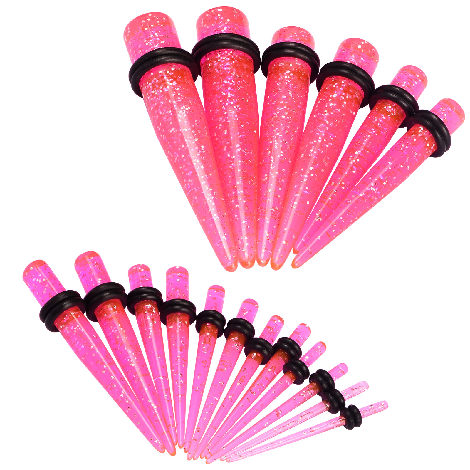 54pcs Acrylic Ear Plug Taper Kit Gauges Expander Stretcher Stretching ...