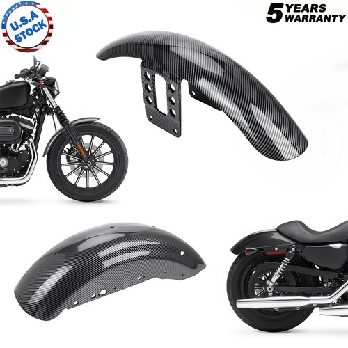 Carbon Fiber Front & Rear Fender For Harley Sportster XL883 XL1200 48 ...