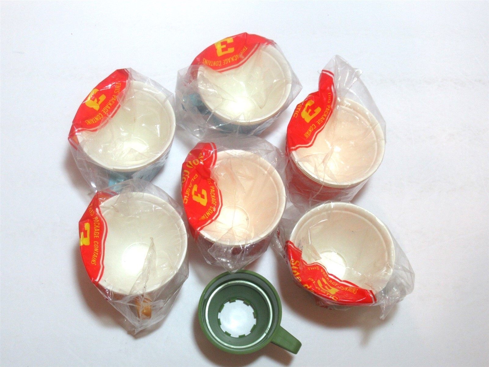 Vtg 6 NOS MCM Multicolor Plastic Solo Cozy Cups & Lifetime Holders five ...