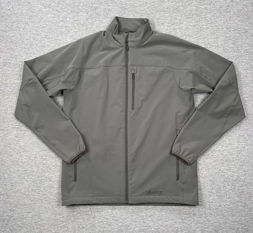 Marmot M3 Jacket Mens Large Gray Softshell Full Zip Outdoor Hiking ...