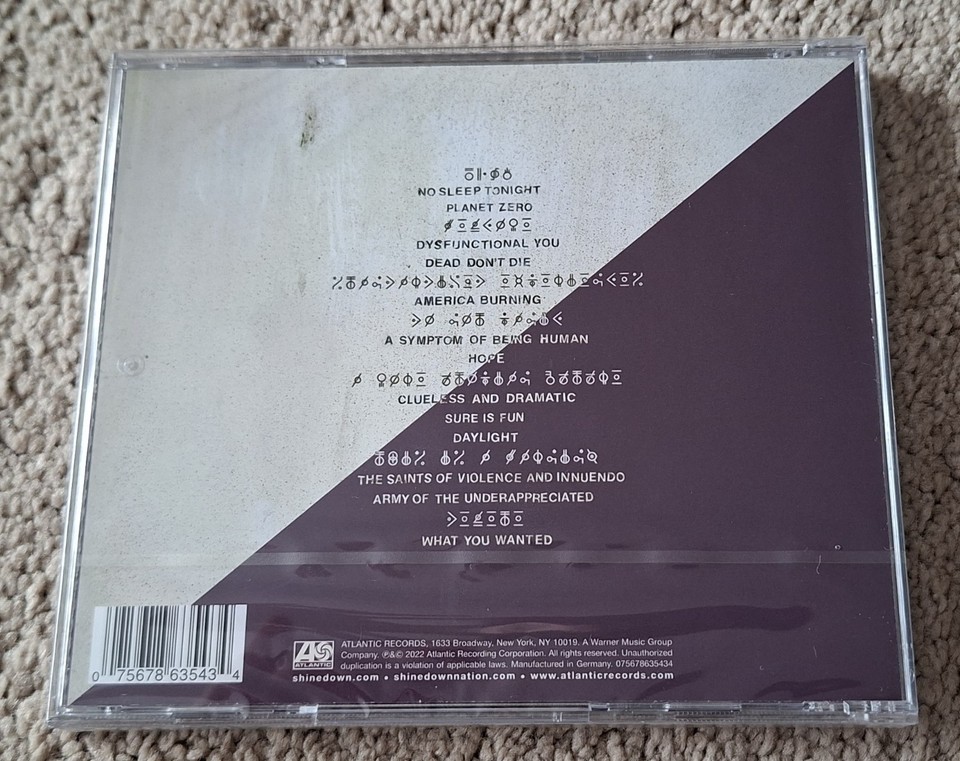 SHINEDOWN PLANET ZERO UK LIMITED EDITION CARD SLEEVE FULLY SIGNED PRINT ...