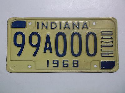 1968 Indiana SAMPLE ZERO License Plate Auto Tag decor Gas Oil Sign | eBay