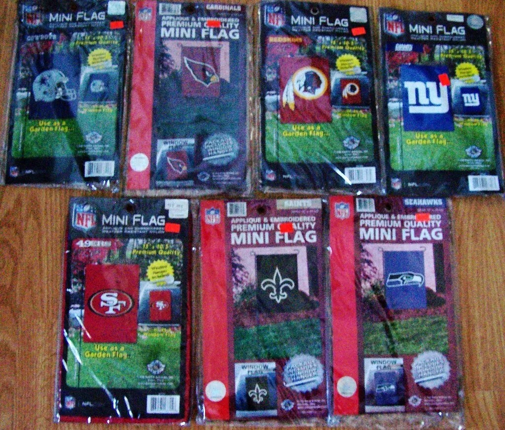 NFL Mini Applique FOOTBALL Flags-(25+TEAMS) EAGLES-SEAHAWKS-COWBOYS ...
