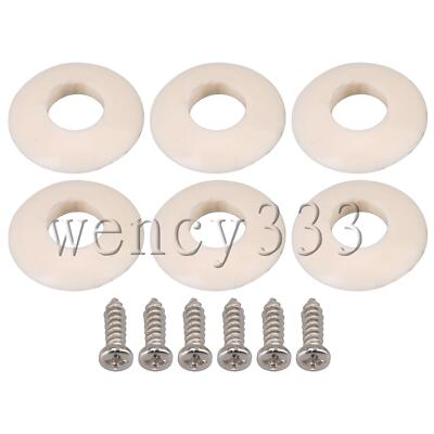 White Plastic Ferrules Washers Gasket for Guitar Tuning Pegs Pack of 6 ...