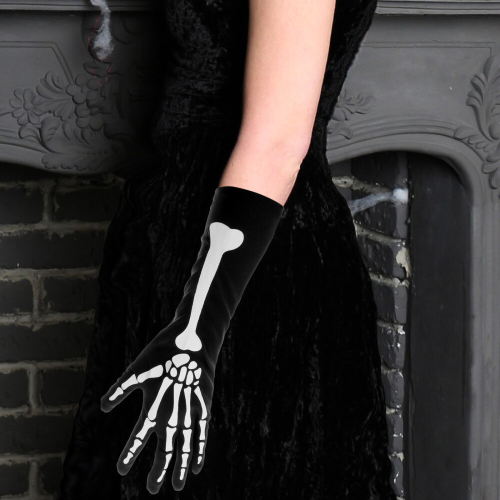 2 Pair Gloves Bone Socks Halloween Skeleton Costume Punk Accessories ...